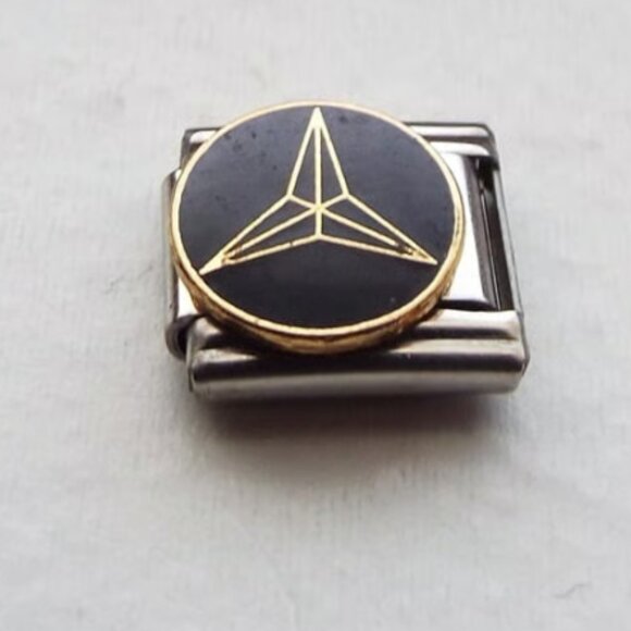 B'linq | Jewelry | Enamel Mercedes Benz Logo 9mm Stainless Steel ...